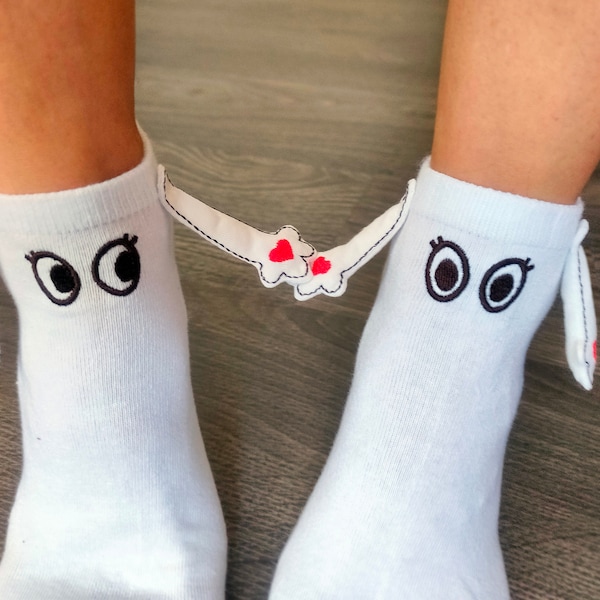 Magnet Holding Hand Socks - Etsy