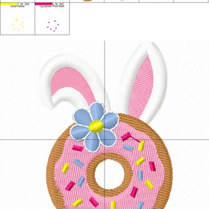 Donut Embroidery Machine Design. Donut With Bunny Ears. Machine ...