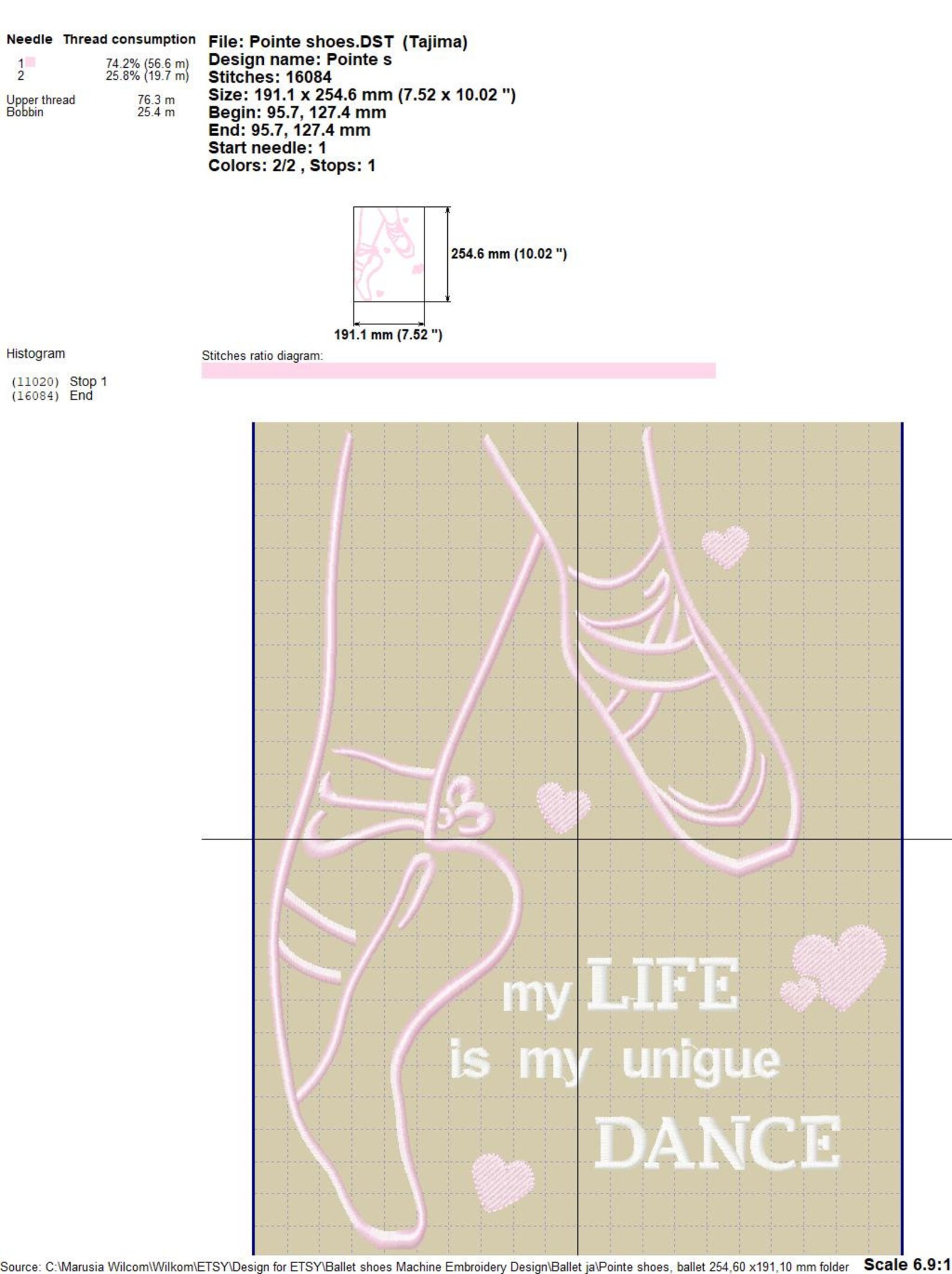 Pointe Shoes Ballet Machine Embroidery Design - Etsy Canada