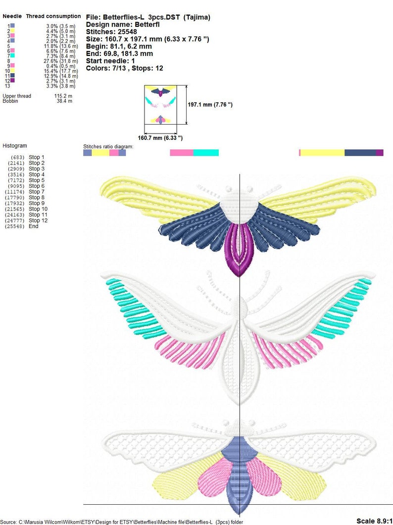 Butterfly Machine Embroidery Design - Etsy
