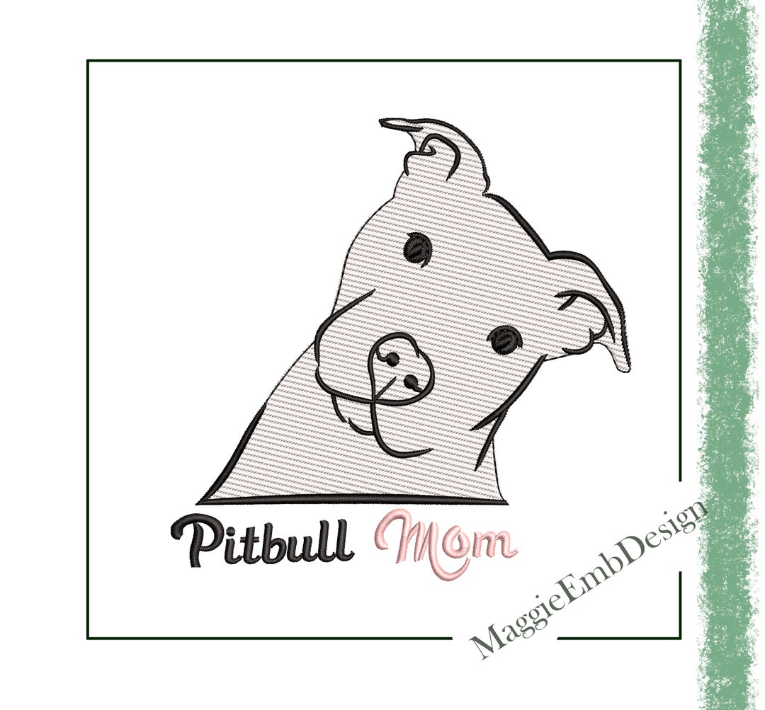 Pitbull Machine Embroidery Design - Etsy