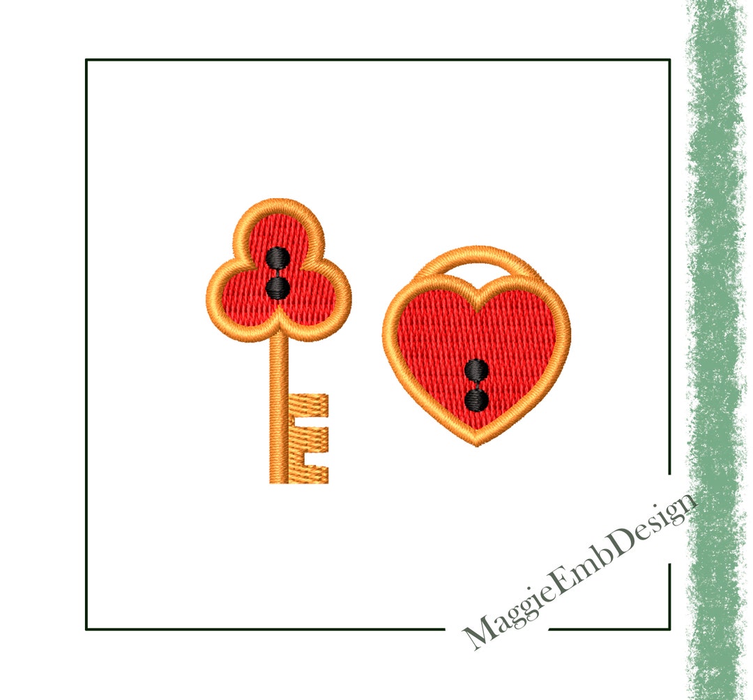 Lock and Key Mini Machine Embroidery Designs - Etsy