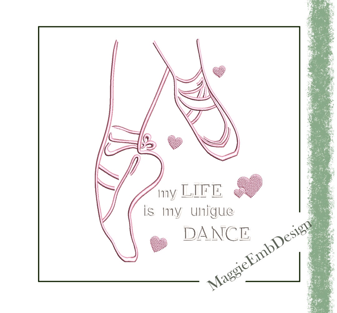 Pointe Shoes Ballet Machine Embroidery Design - Etsy