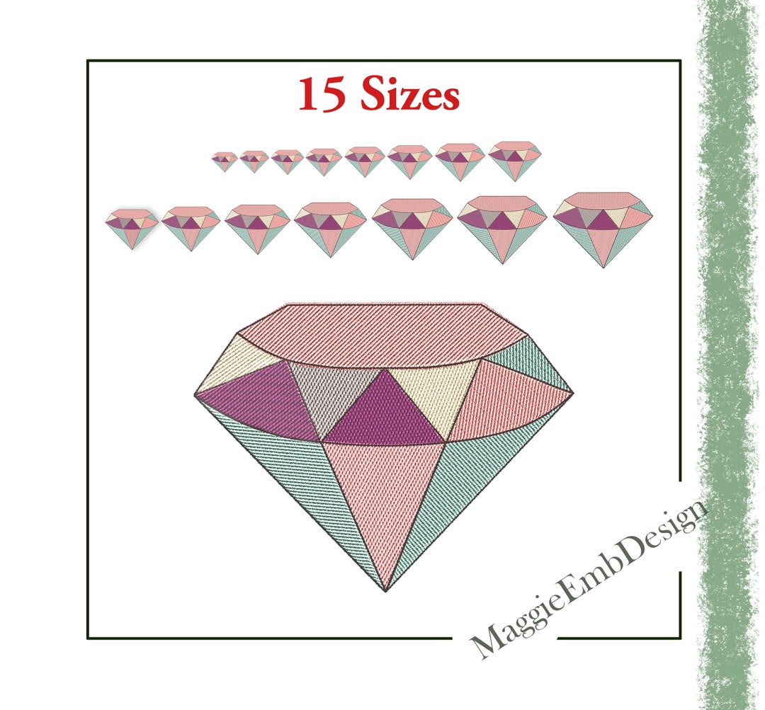 Diamond Embroidery Design. Diamond 15 Sizes. Machine Embroidery Design ...
