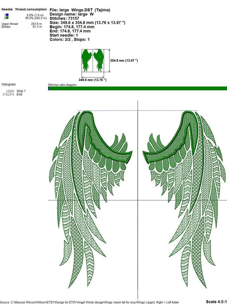 Angel Wings, Machine Embroidery Design 3 Sizes Instant Download ZIP - Etsy