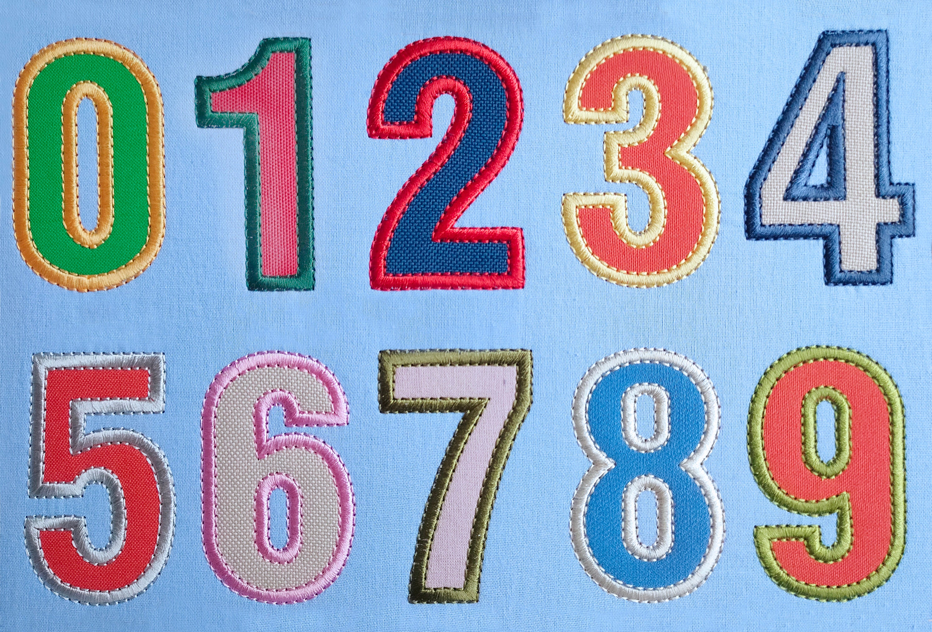 Applique Numbers, Design Machine Embroidery, 5 Sizes, Instant Download ...