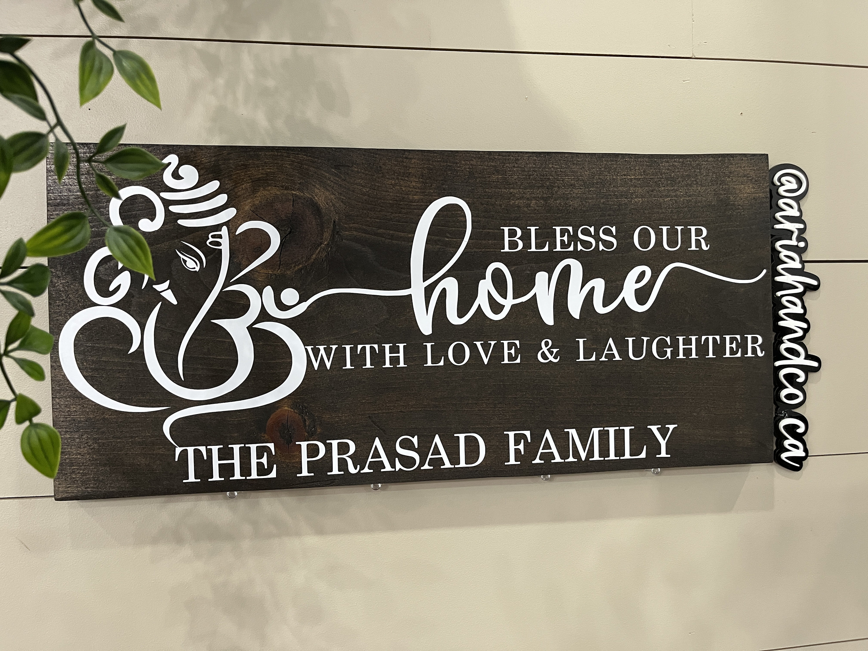 Ganpati Wooden Sign Hindu Gifts Religious Gifts Indian Home Decor ...