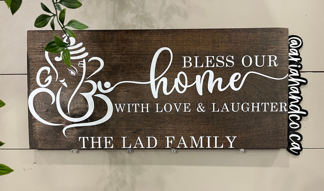 Ganpati Wooden Sign Hindu Gifts Religious Gifts Indian Home Decor ...