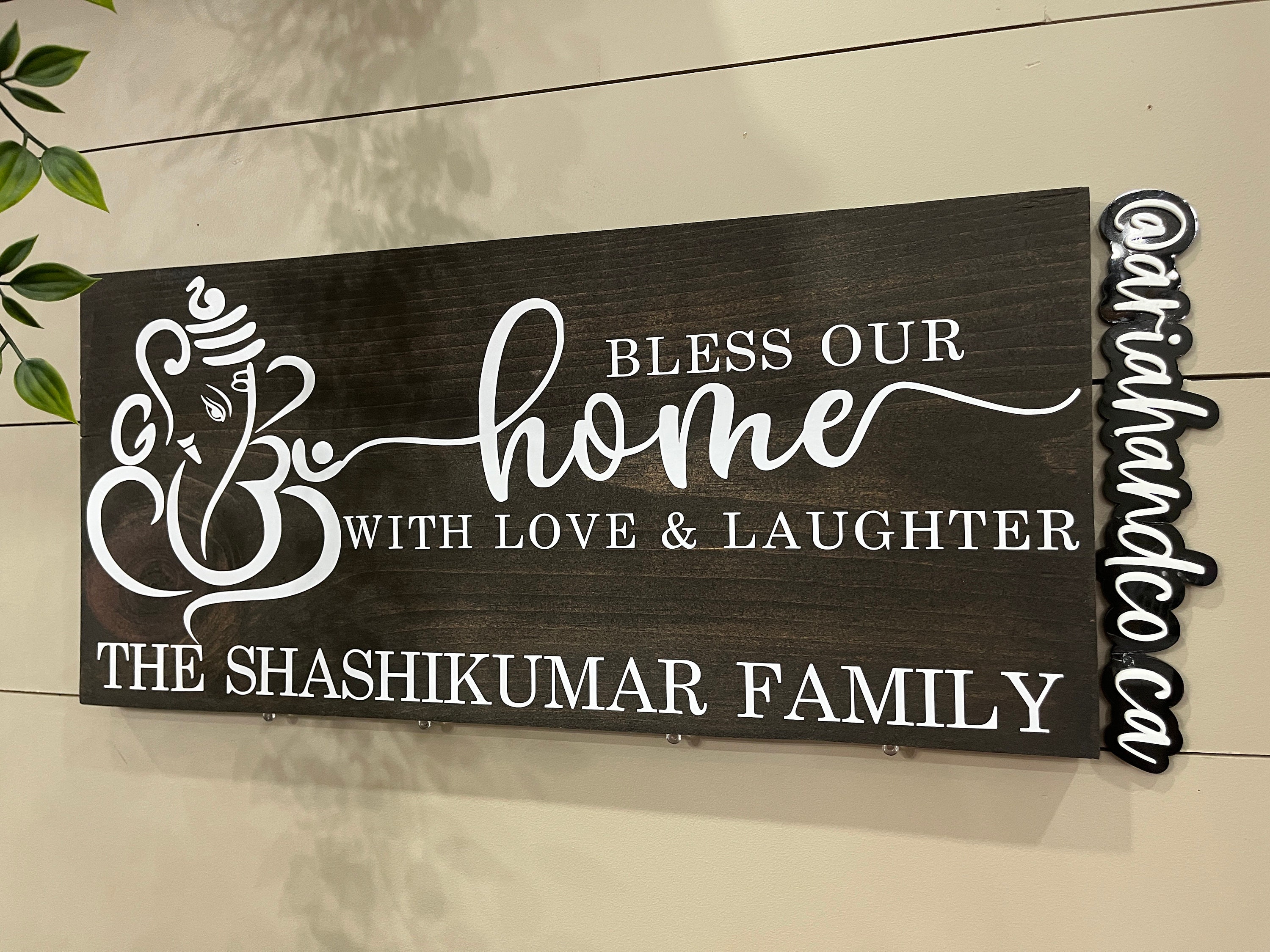 Ganpati Wooden Sign Hindu Gifts Religious Gifts Indian Home Decor ...