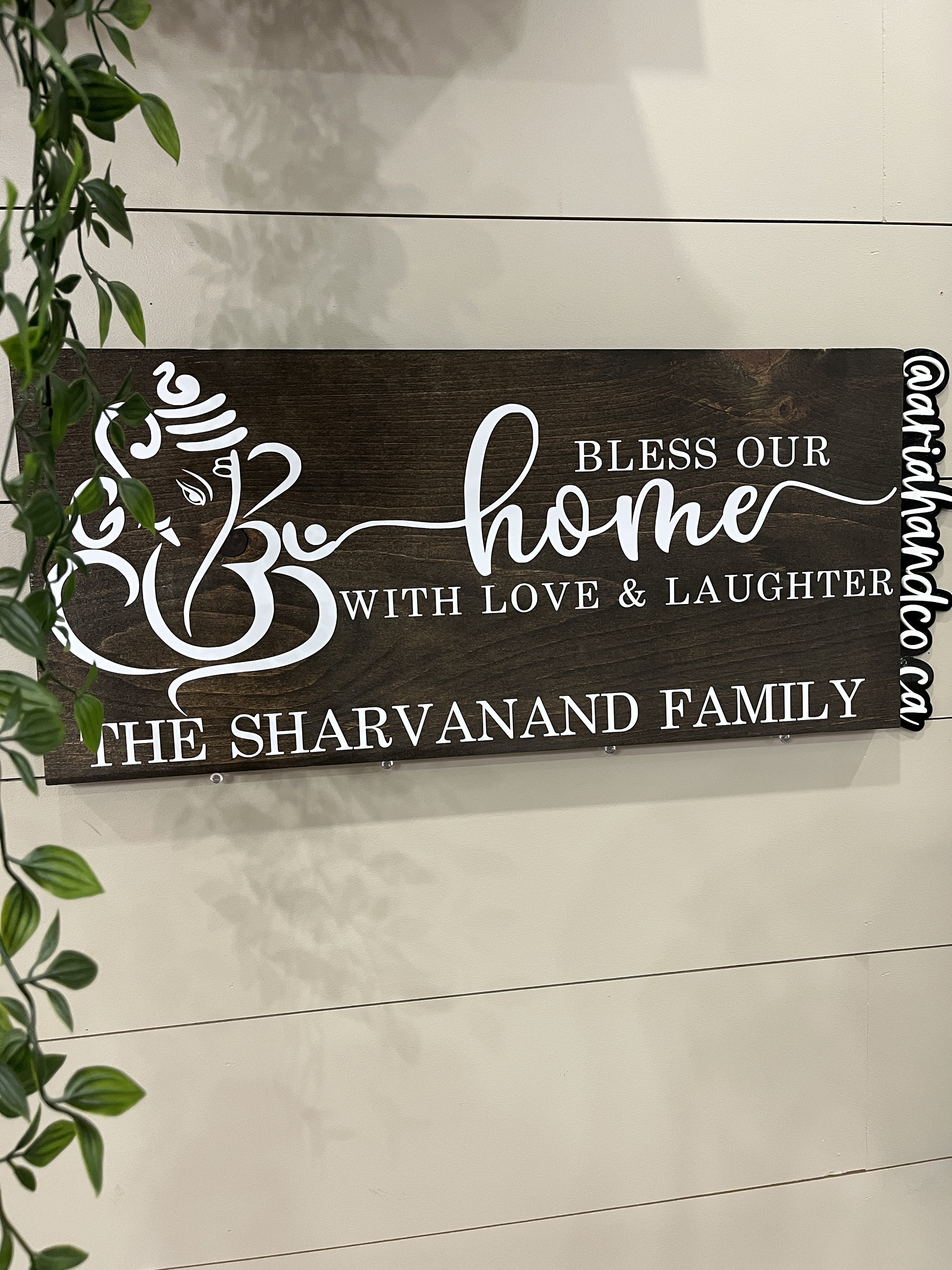 Ganpati Wooden Sign Hindu Gifts Religious Gifts Indian Home Decor ...