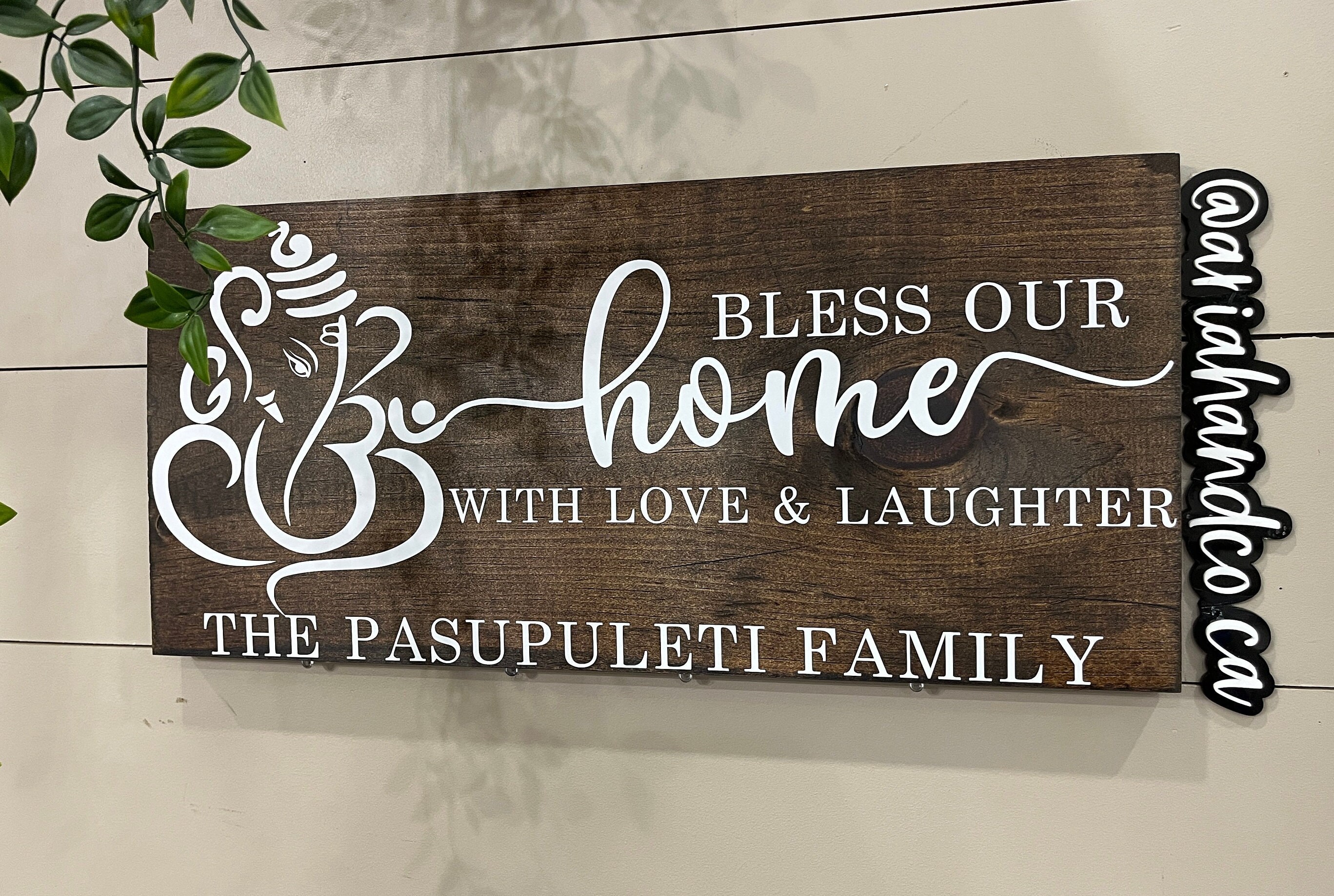 Ganpati Wooden Sign Hindu Gifts Religious Gifts Indian Home Decor ...