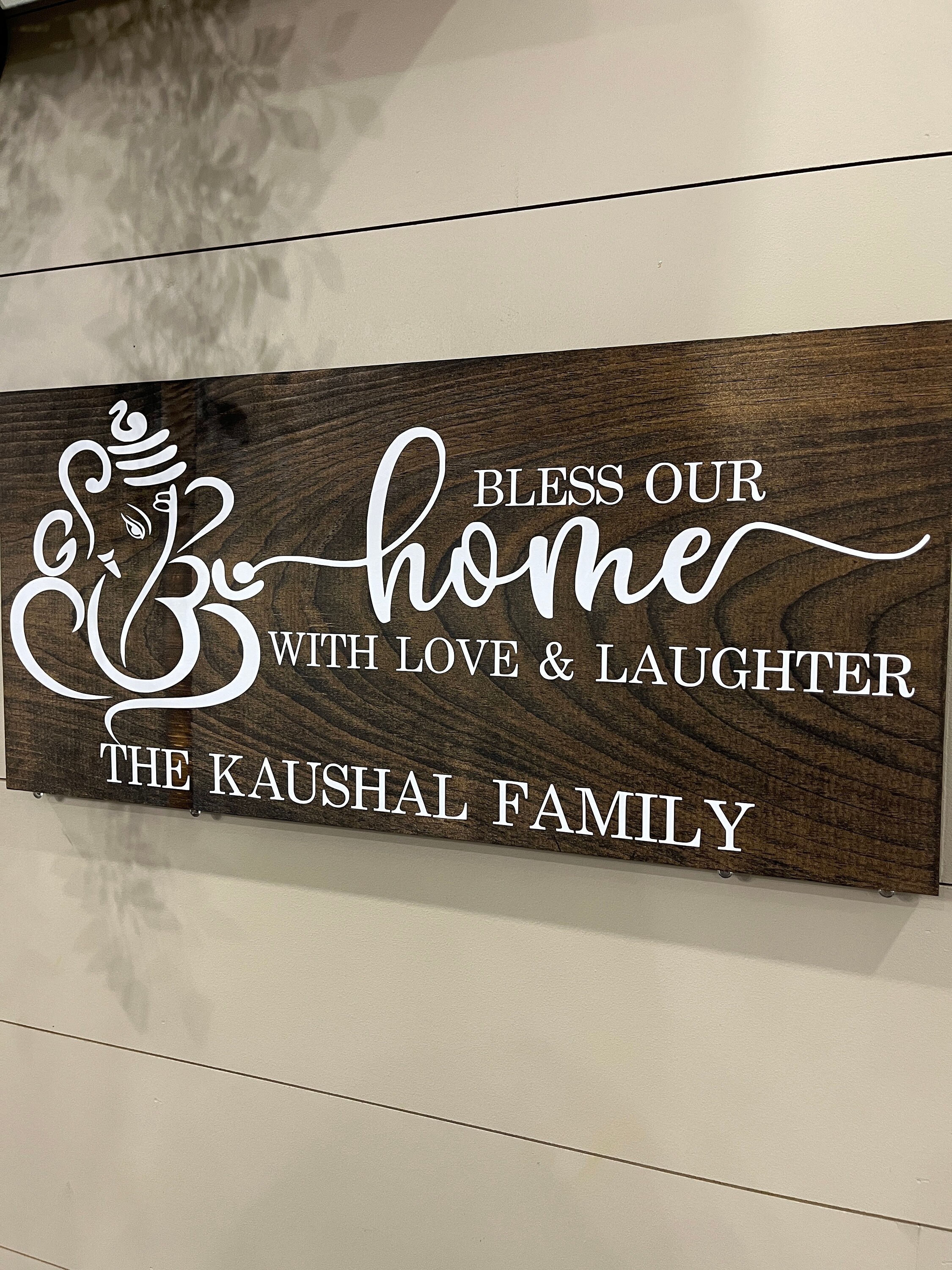 Ganpati Wooden Sign Hindu Gifts Religious Gifts Indian Home Decor ...