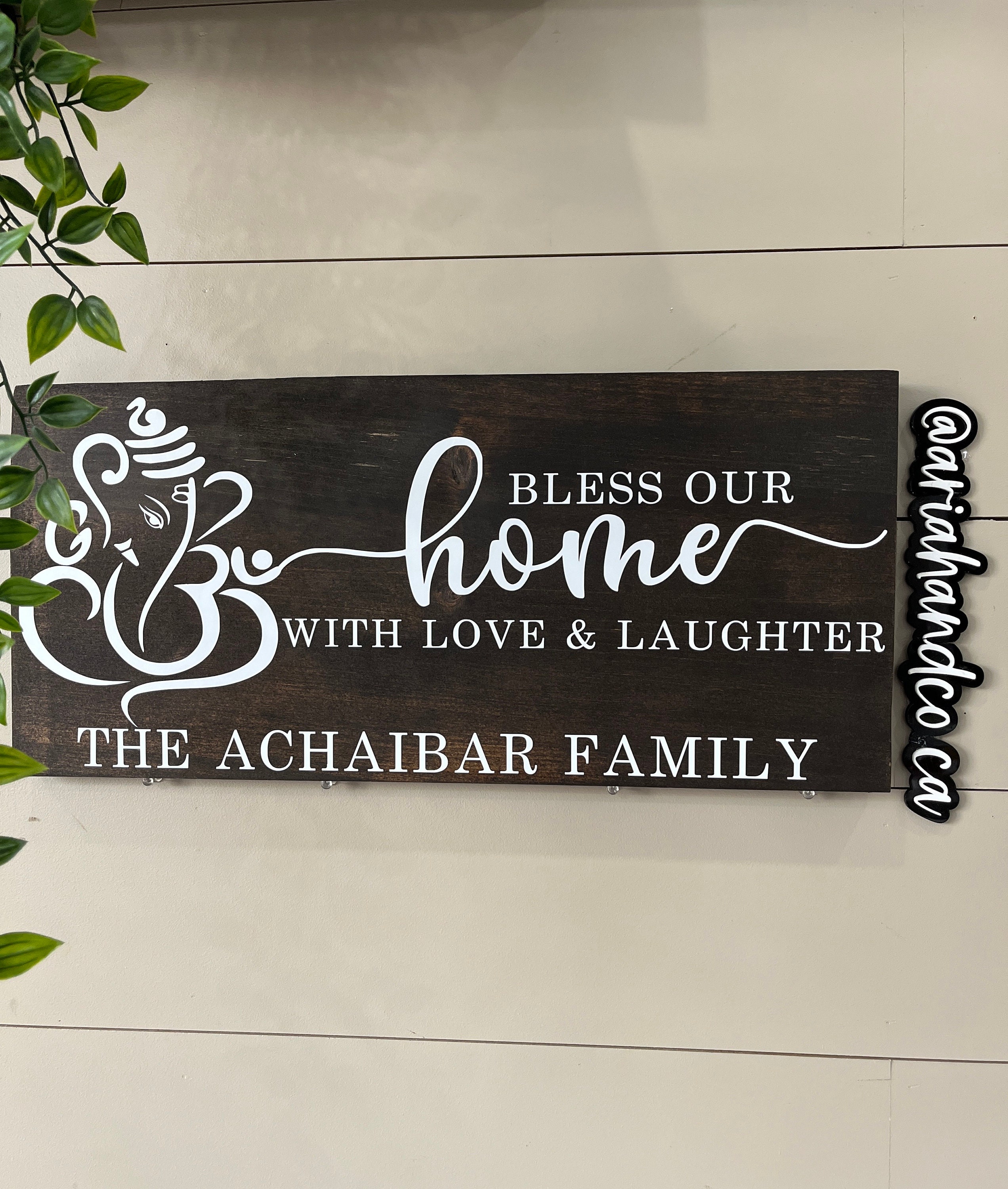 Ganpati Wooden Sign Hindu Gifts Religious Gifts Indian Home Decor ...