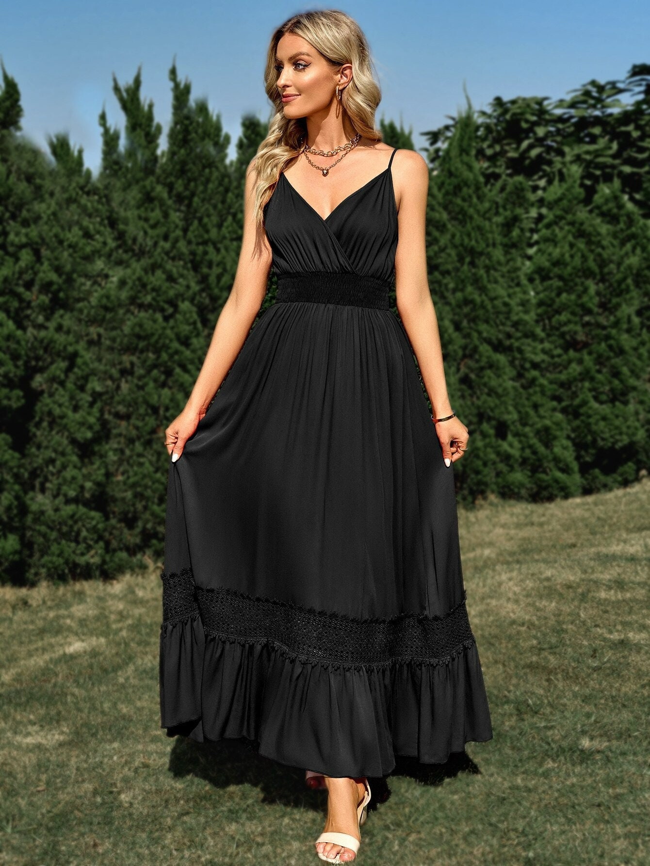 Womens Summer, Sleeveless, Elegant Long Dress, Maxi, Flowy, Beach Dress ...