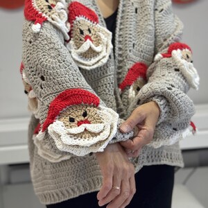 Custom Crochet Cardigan, Christmas Santa Cardigan, Unique Gift ...