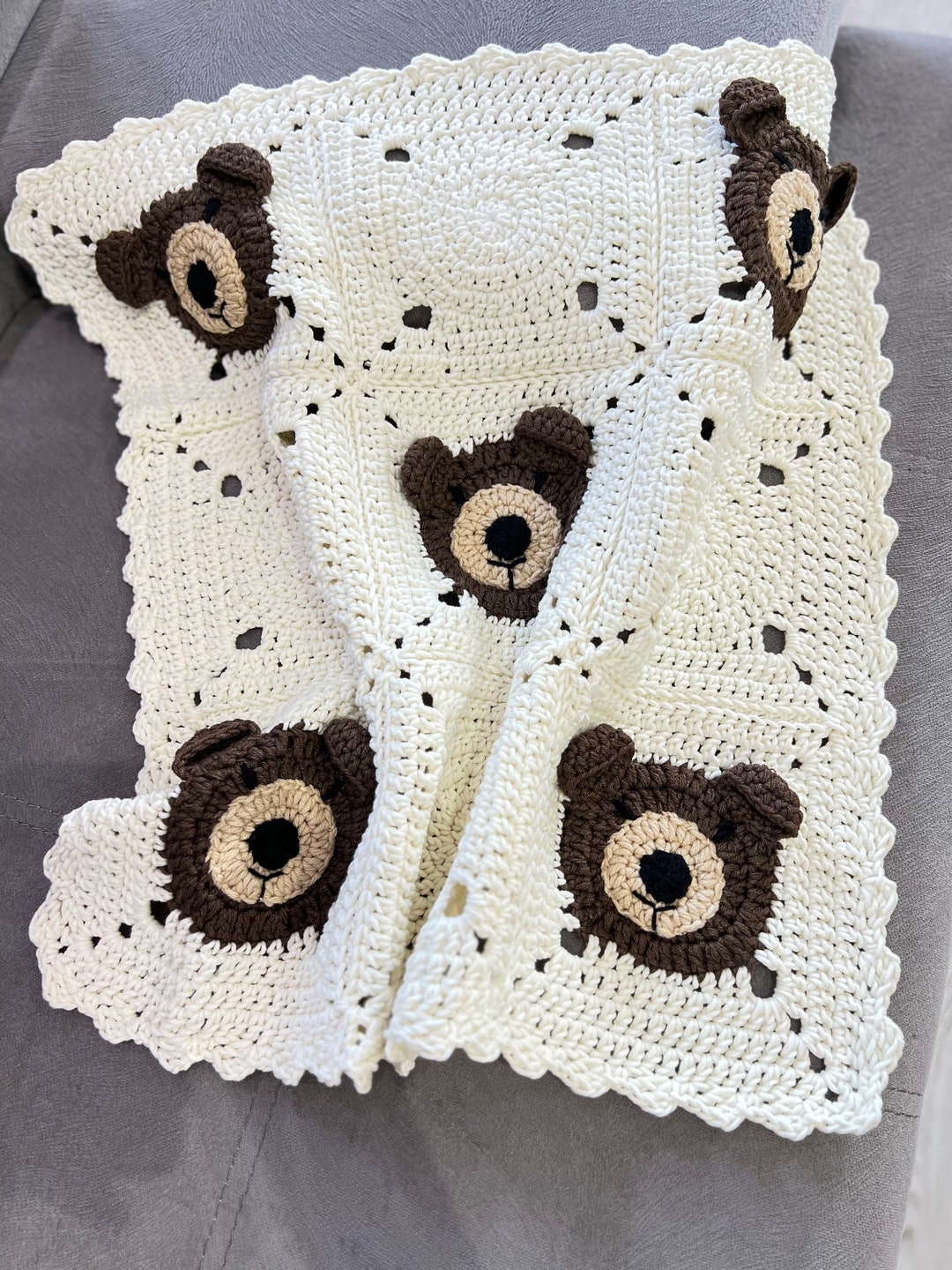 Heirloom Baby Blanket, Teddy Bear Baby Wrap Blanket, Crochet Animal ...