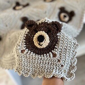 Handmade Teddy Bear Blanket, Crochet Animal Stroller, Soft Coton Baby ...