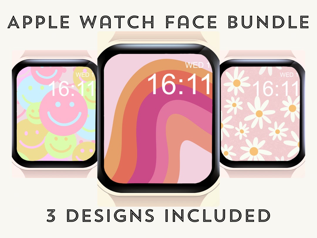 Apple Watch Face Bundle Floral Smart Watch Wallpaper Colourful Watch ...