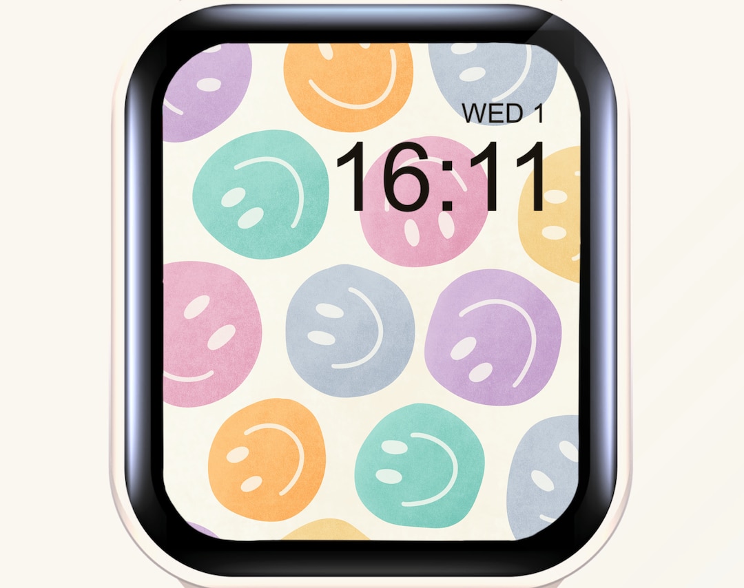 Smiley Faces Colourful Retro Rainbow Smartwatch Apple Wallpaper,bright ...