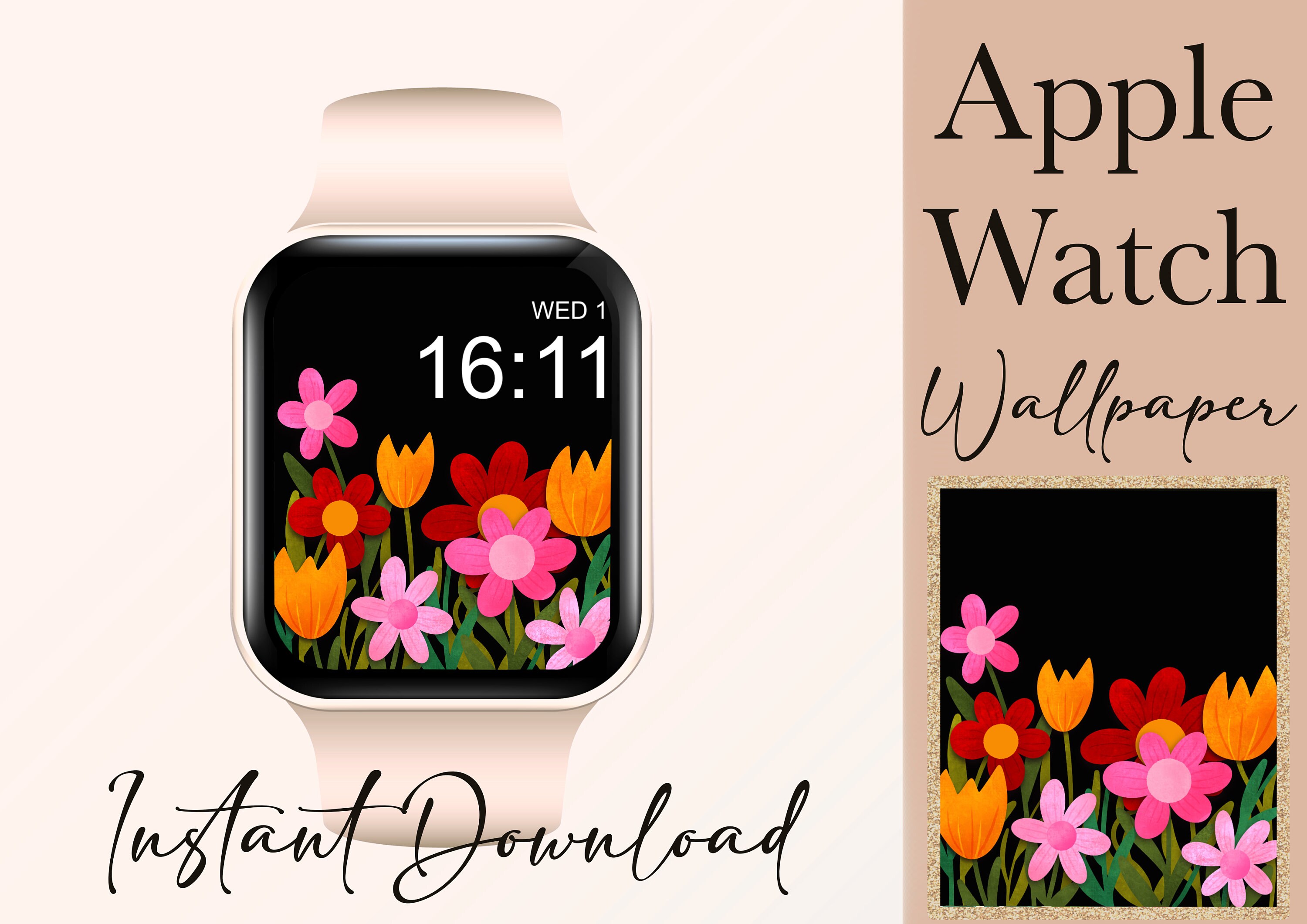 Apple Watch Face Floral Smart Watch Wallpaper,i Watch Screen,watch Face ...