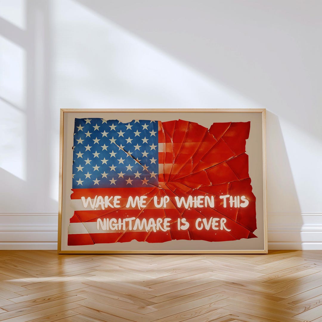 Shattered American Flag Printable Wall Art Anti-trump Printable Wall ...