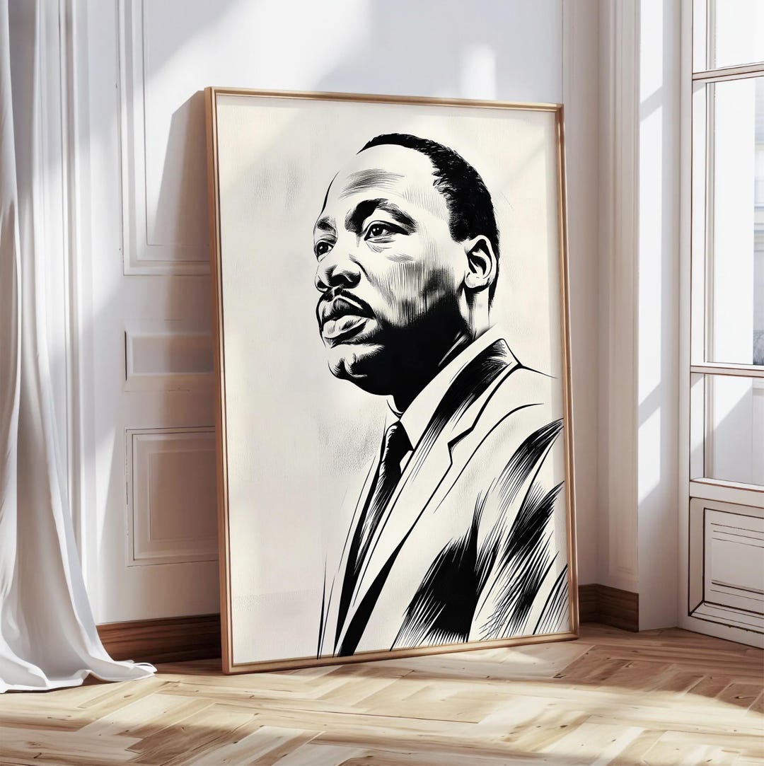 Martin Luther King Art | MLK Printable Art MLK Sketch Art Civil Rights ...