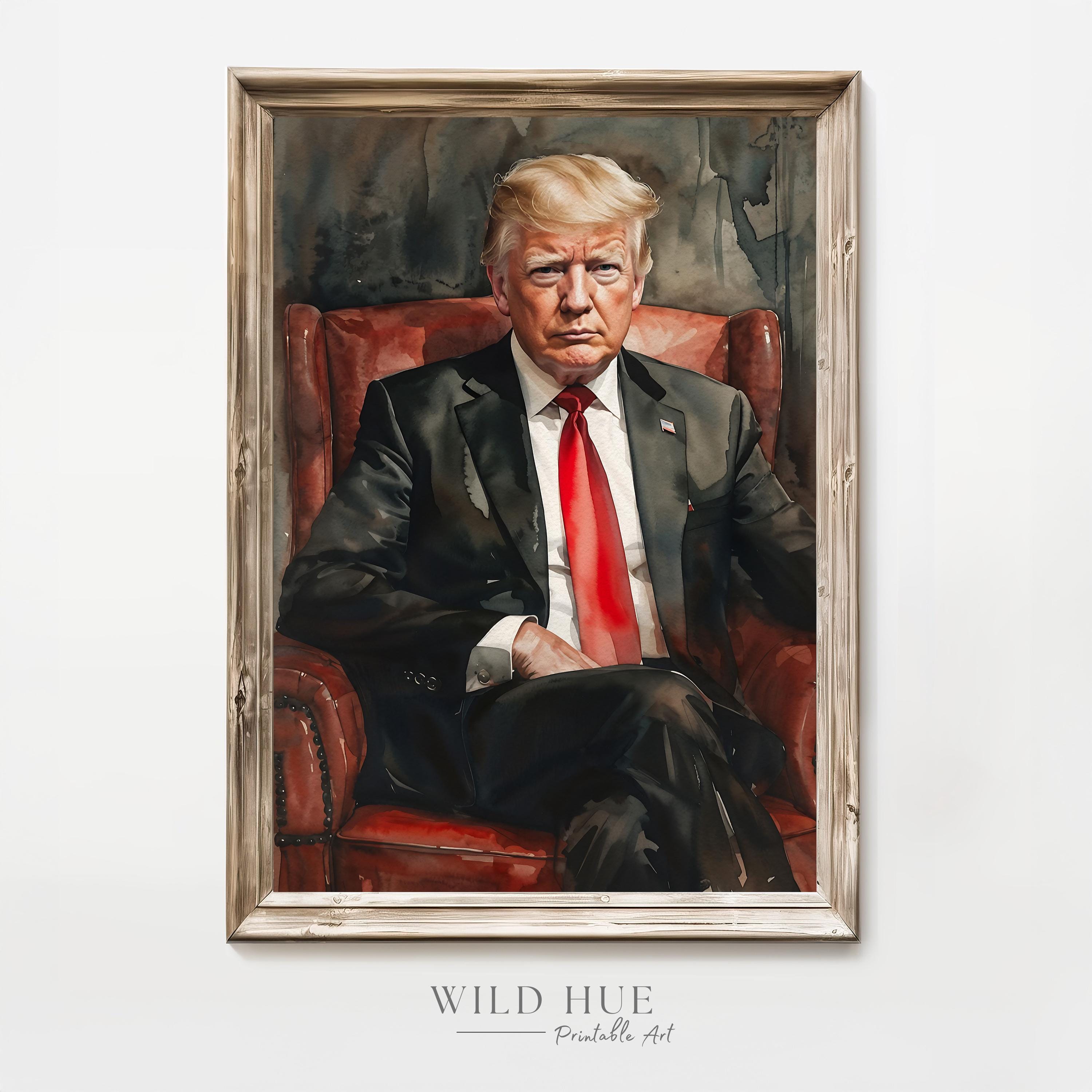Donald Trump Portrait Printable Art Watercolour Art Print President of ...