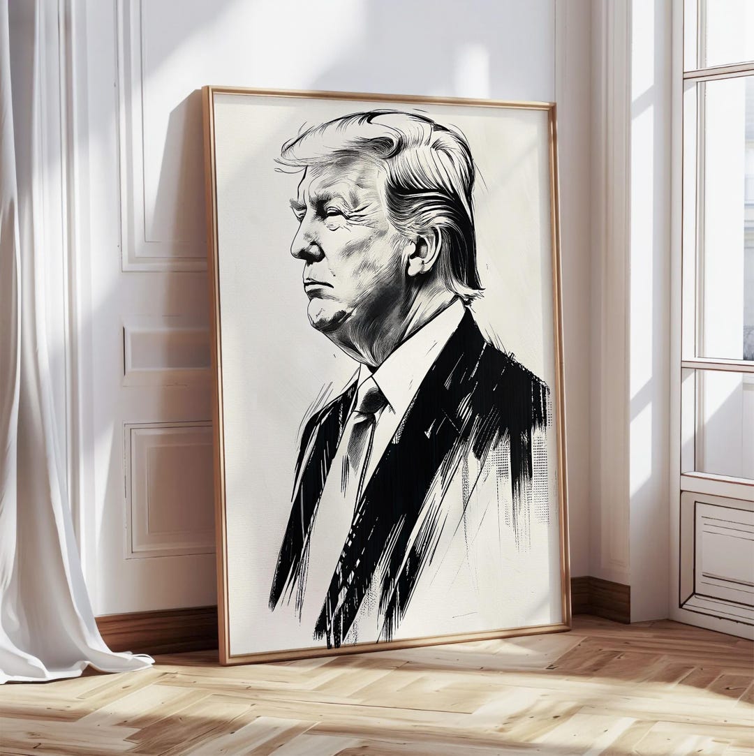 Donald Trump Sketch Art Portrait Printable Art President Trump ...