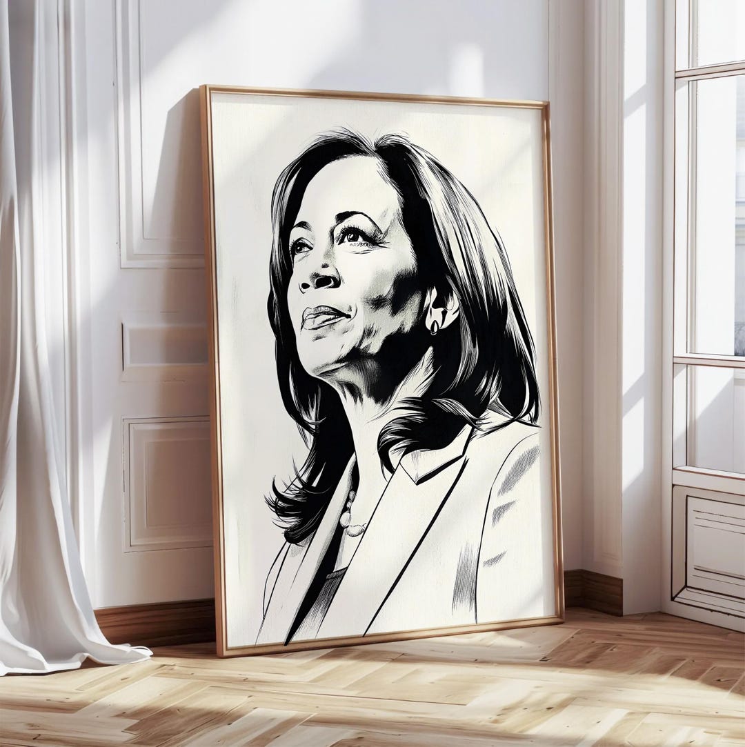 Kamala Harris Portrait Printable Art Sketch Art Print Inspirational ...