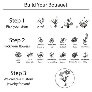 Personalized Birth Flower Gold Ring, Statement Flower Rings, Dainty ...