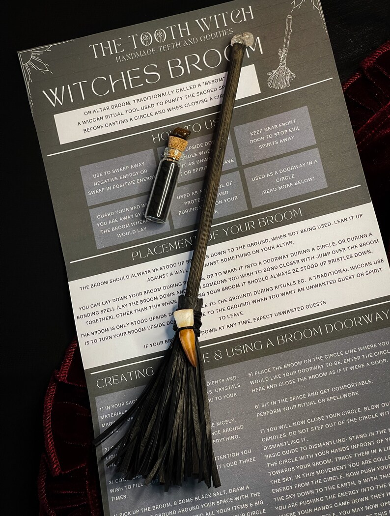 Witch Altar Broom / Besom With Human Tooth Pendant included Free ...