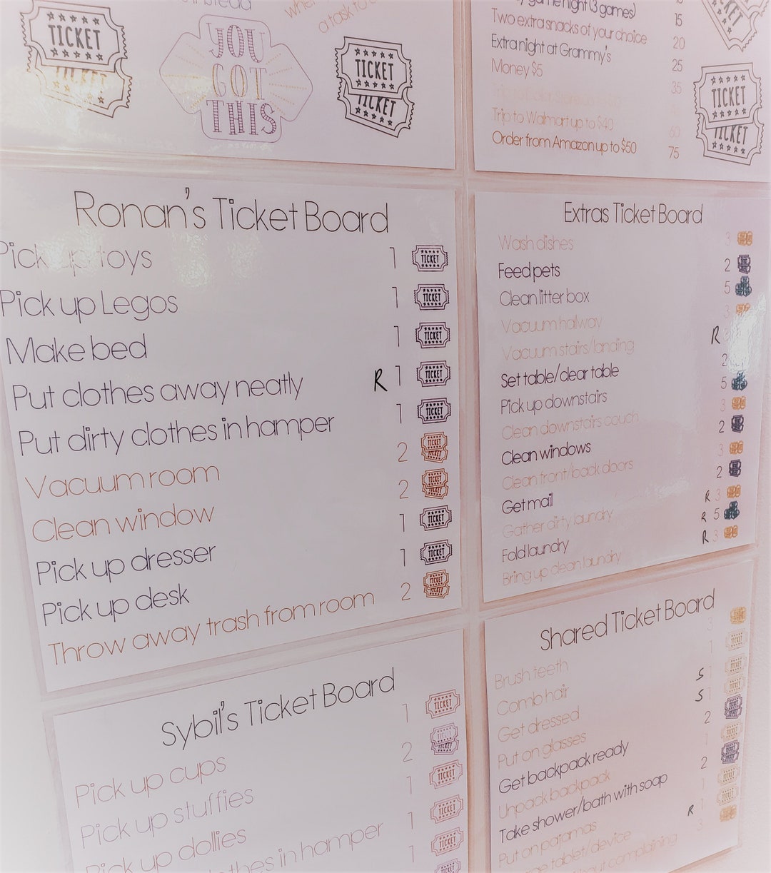Ticket Board Reward Chart - Etsy