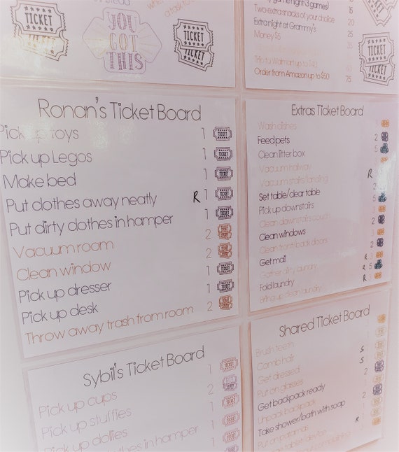 Ticket Board Reward Chart | Etsy