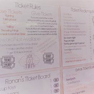 Ticket Board Reward Chart - Etsy