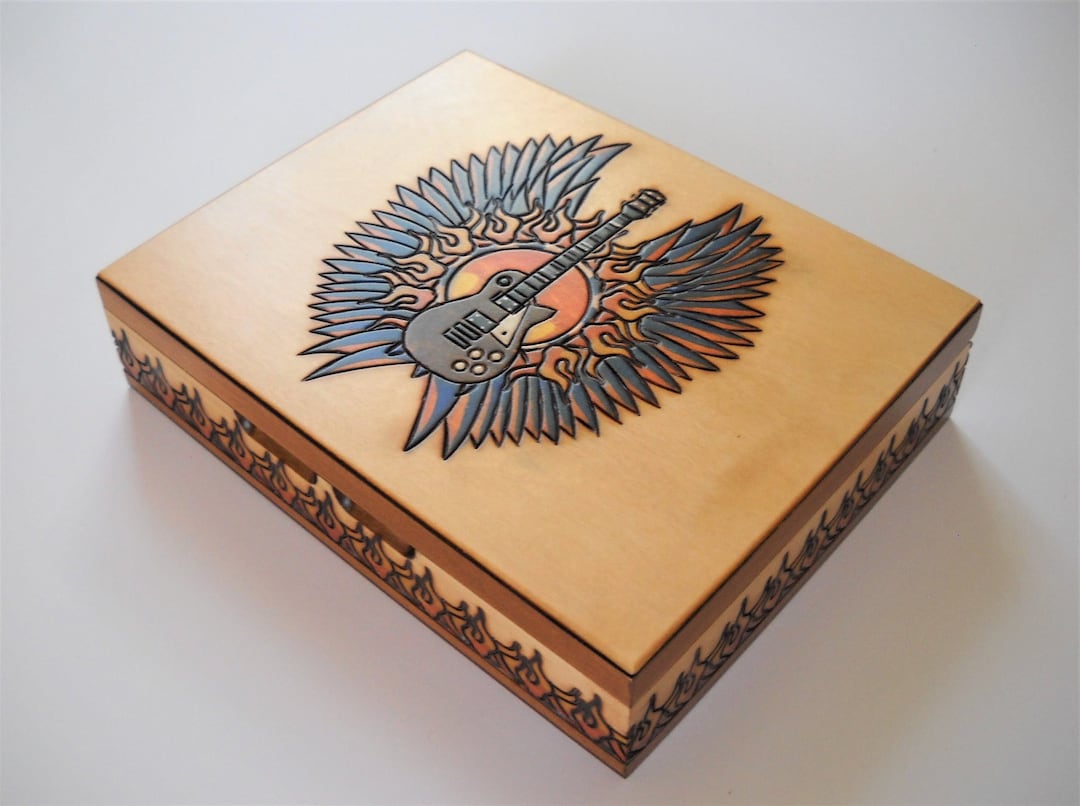 Handmade Wooden Guitar Box / Trinket Box / Keepsake Box / Music Box ...