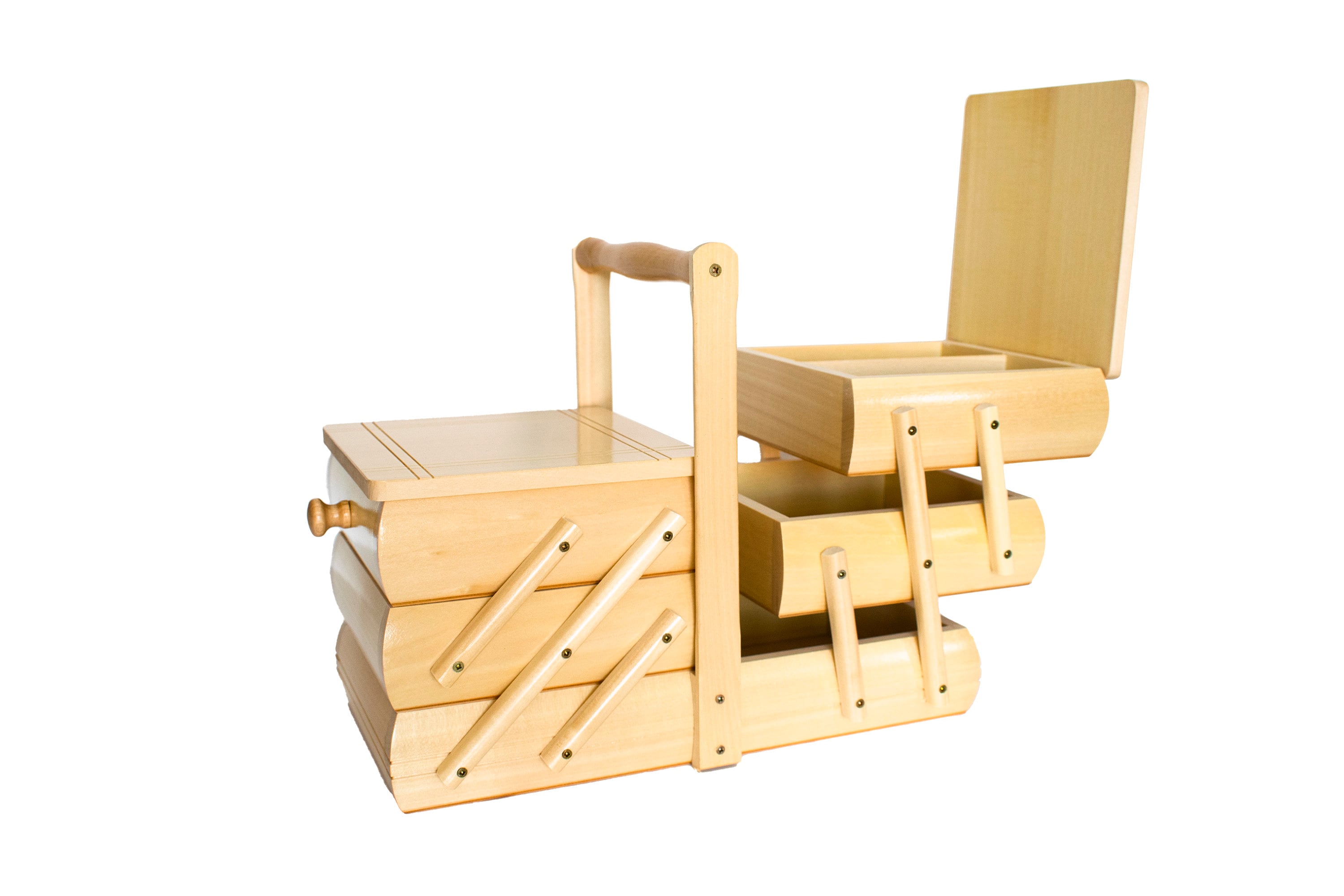Artisan-crafted Natural Wood Handmade Sewing Box: A Timeless Haven for ...