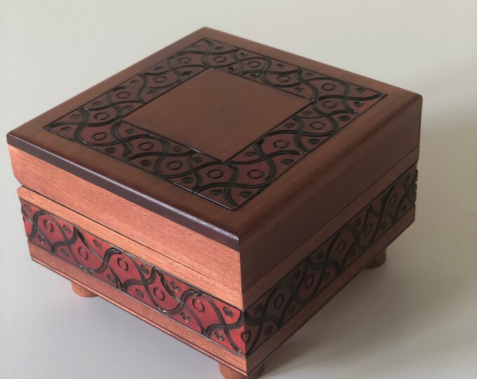 Handmade Wooden Secret Box/ Puzzle Box/ Trick Box/ Jewellery Box ...