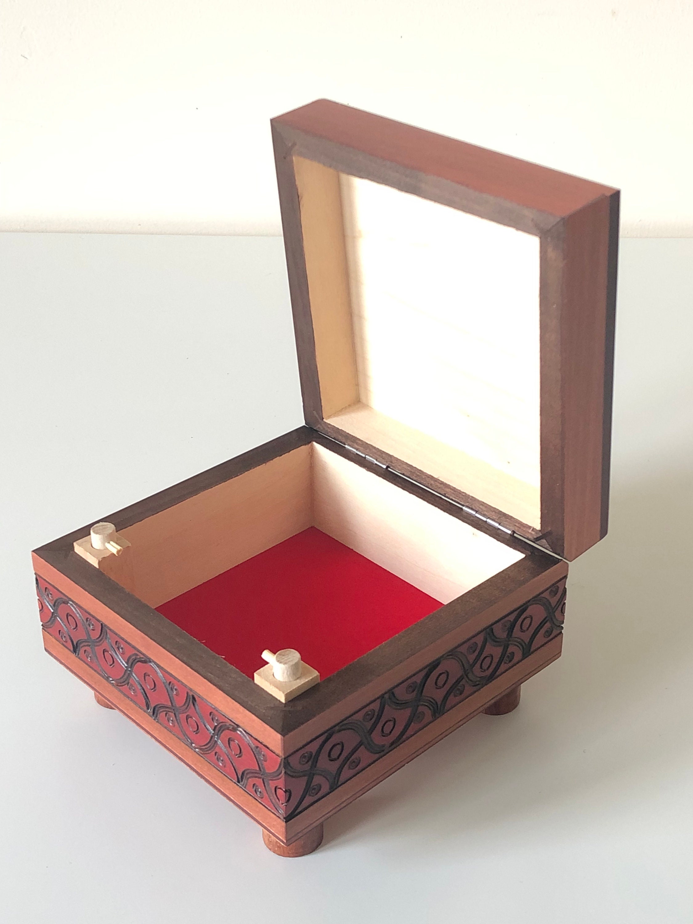 Handmade Wooden Secret Box/ Puzzle Box/ Trick Box/ Jewellery Box ...