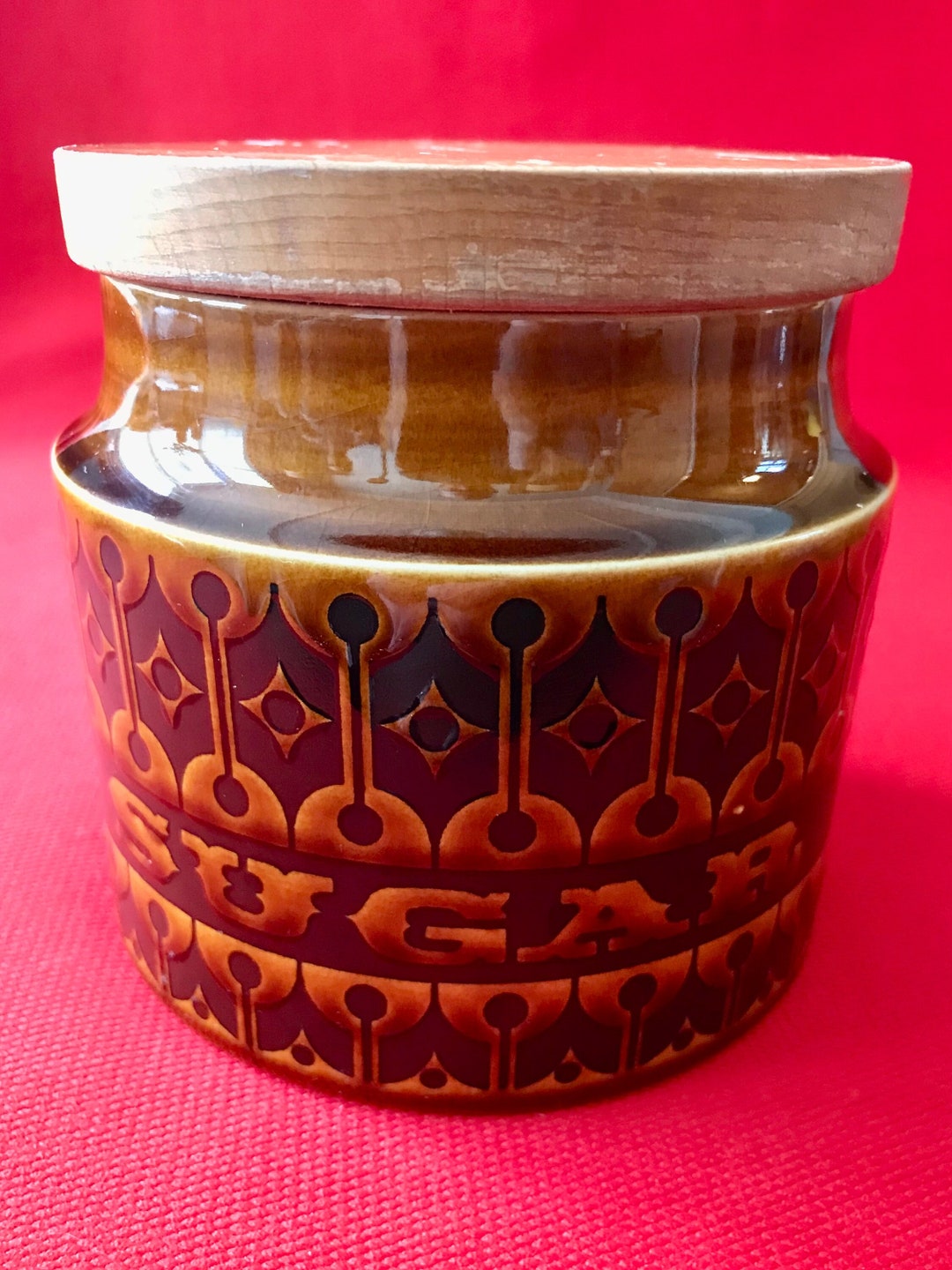 Hornsea Pottery Brown heirloom Pattern 1975 Vintage Ceramic Wooden ...