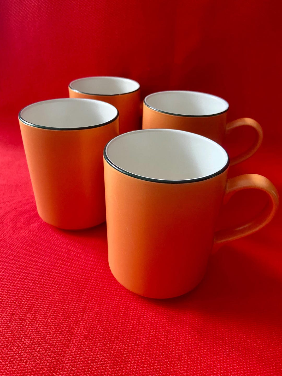 Hornsea Pottery ‘calypso’ Pattern Set of Four Vintage Ceramic Mugs in ...