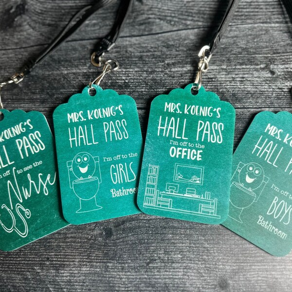 Acrylic Hall Pass Etsy