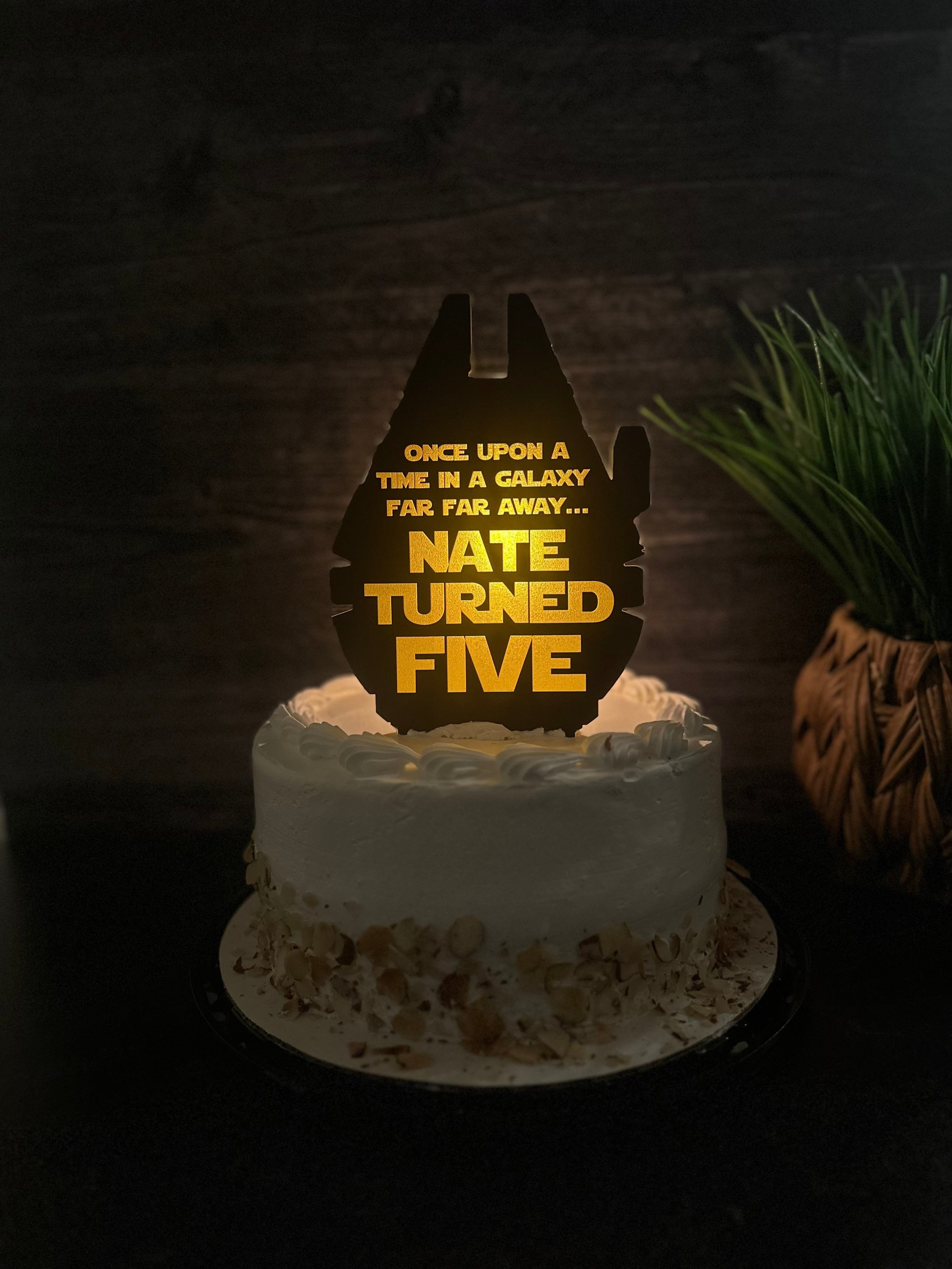 Galaxy Themed Cake Topper Backlit Birthday Cake Decoration - Etsy