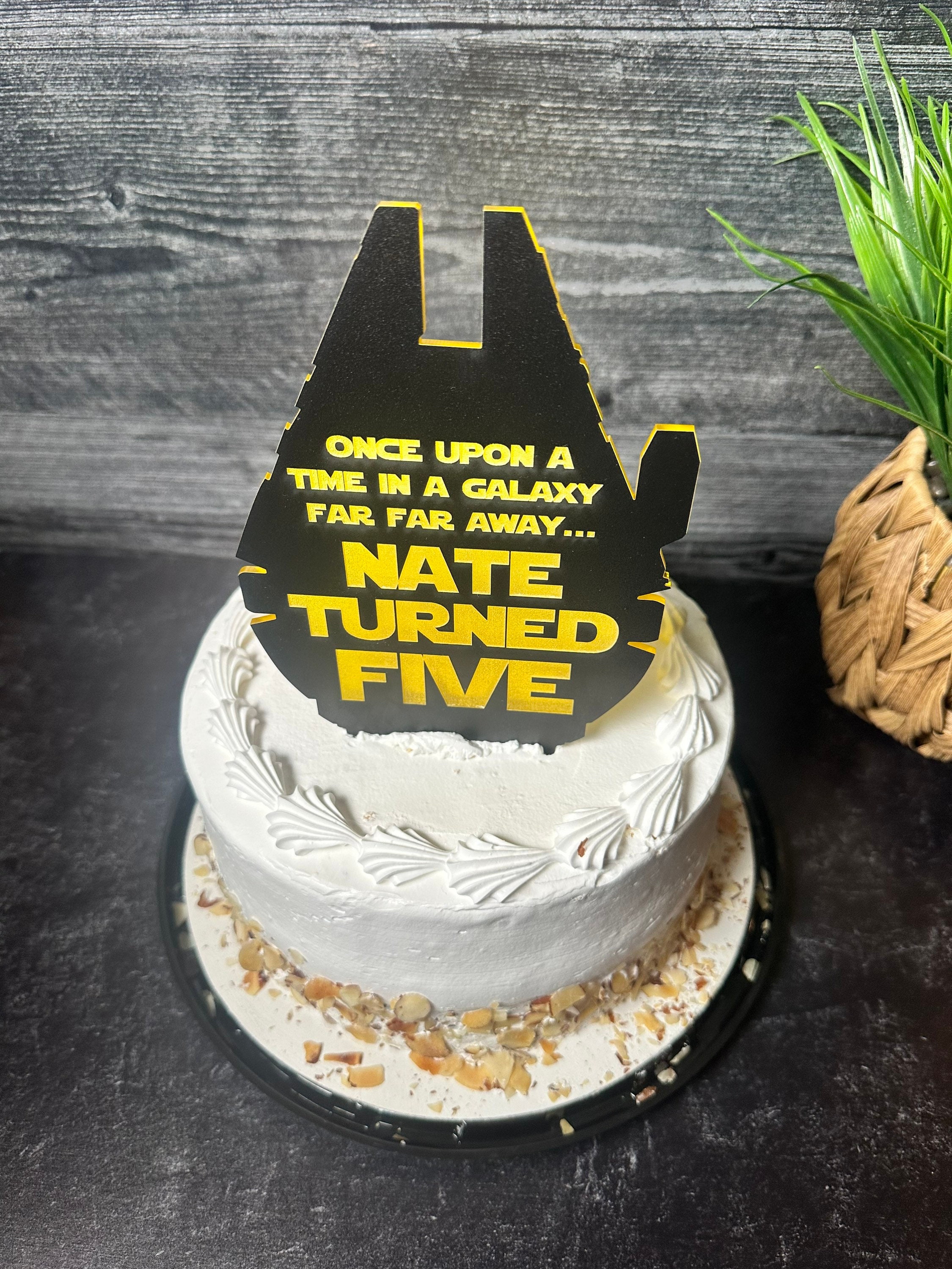 Galaxy Themed Cake Topper Backlit Birthday Cake Decoration - Etsy