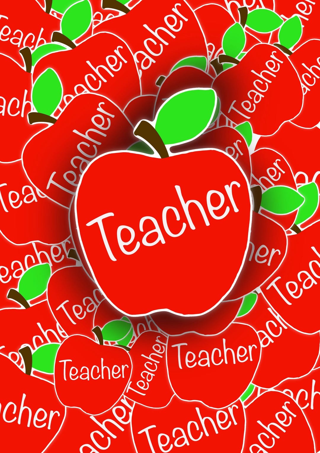 Teacher Apple Sticker, Teacher Appreciation Gift, Vinyl Sticker ...