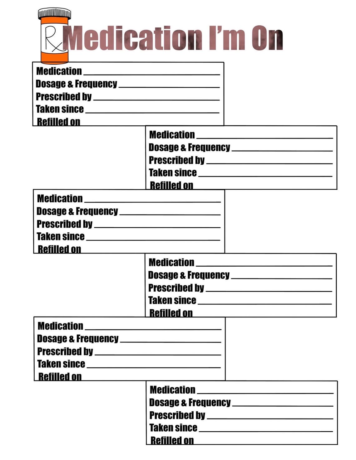 Medication Tracker Printable, Printable Bullet Journal, Medicine ...