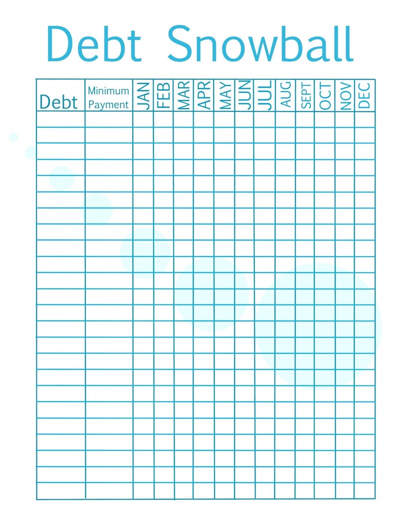 Debt Snowball Tracker Printable, Digital Download, Debt Free, Debt ...