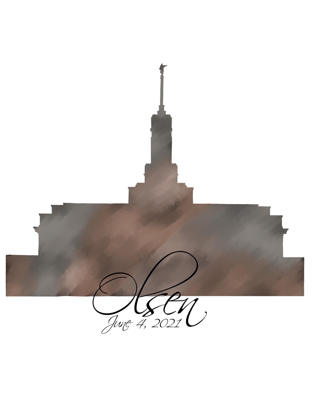 Custom Temple Wedding Portrait, Temple Wedding, LDS Wedding Gift, Home ...