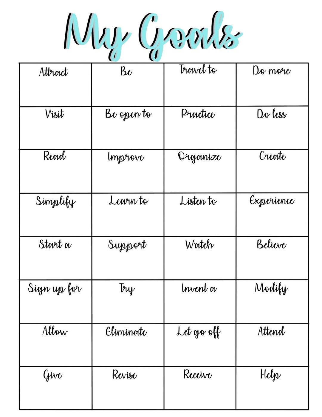 Goal Prompts Printable, Printable Bullet Journal, Goal Setting ...