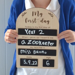 My First Day at School, Nursery, Preschool, Wooden Chalkboard, Wooden ...