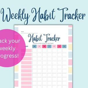 Weekly Habit Tracker Printable, Habit Tracker Template, Routine Tracker ...